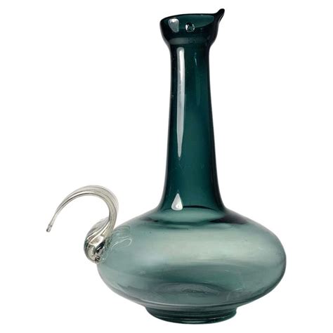 Rare Wayne Husted For Blenko Kitty Cat Bottle With Stopper For Sale
