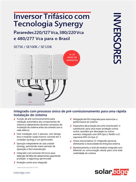 Se Three Phase Inverter With Synergy Technology Manager Datasheet Prt