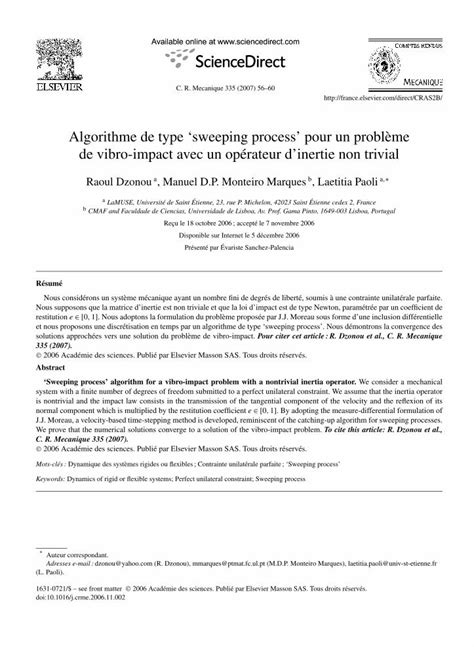 pdf algorithme de type ‘sweeping process pour un problème de vibro