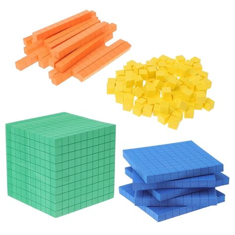 Foam Base Ten Blocks For Math Place Value Manipulative Counting Cubes