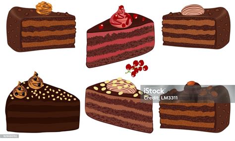 견과류와 초콜릿 크림 초콜릿 케이크입니다 부분입니다 케이크 절단 절단과 슬라이스 호두 땅콩 피스타치오 헤이즐넛 베리와 초콜릿 케이크의 조각 벡터 그림을 흰색 배경에