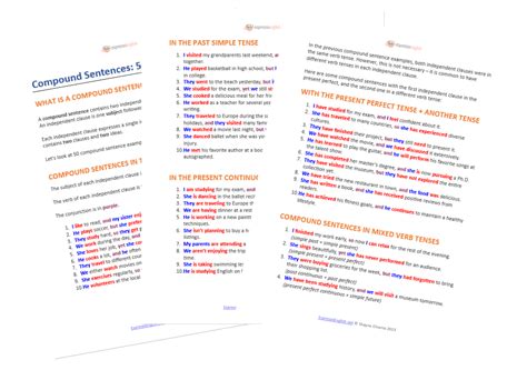 50 Compound Sentence Examples Espresso English