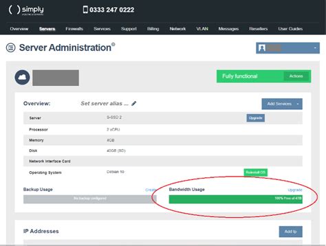 bandwidth overage charges support centre simply hosting and servers