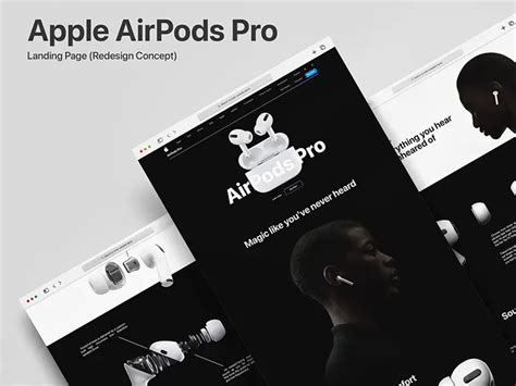 Free Airpods Pro Landing Page Redesign Psd Template