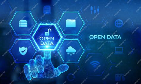 premium vector open data database digital file storage system