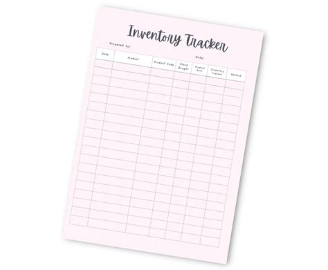 Editable Inventory Tracker Inventory Checklist Inventory Products