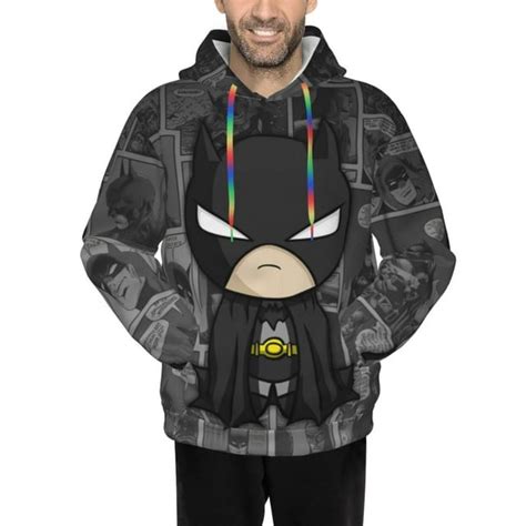 Batman Mens Hoodie Novelty Pattern Adult Hooded Sweatshirts Casual