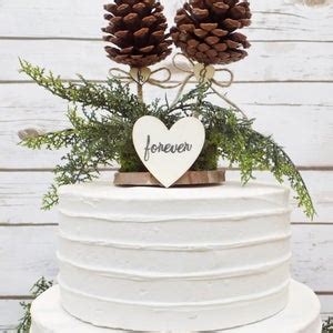 Rustic Woodland Pine Cone Cake Topper Winter Wedding Cake Top