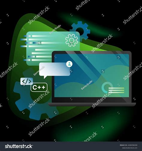 Application Development Illustration Detailed Coding Elements Stock