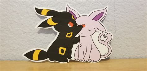 Pokemon Stickers Espeon And Umbreon Stickers Water Bottle Etsy