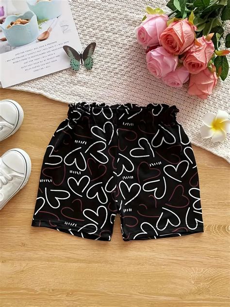 Girls Shorts Mushroom Edge Heart Print Fashion Versatile Temu Ireland