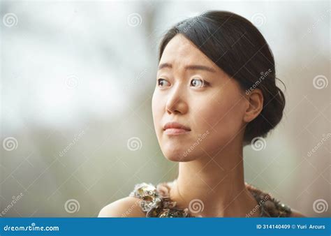 Face Thinking And Asian Woman With Elegant Fashion Mockup And Glamour