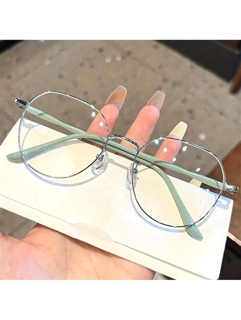 Gafas clásicas con lente clara y montura de metal para mujeres hombres