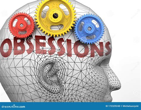 Obsessions And Human Mind Pictured As Word Obsessions Inside A Head