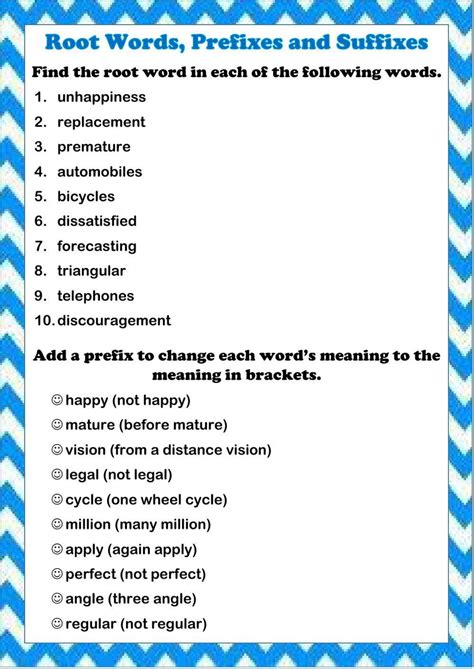 Prefixes Suffixes And Root Words Worksheet Live Worksheets Worksheets Library