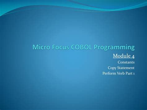PPT Micro Focus COBOL Programming PowerPoint Presentation Free
