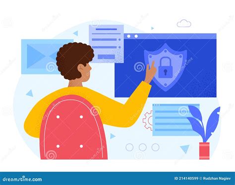 Protecting Computer Data Coding Application Development Expose Stock Vector Illustration