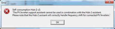 pv inverter error with assistant trying to correct hub2