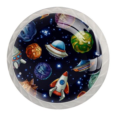 4 Pcs Outer Space Knobs For Kitchen Cabinet Cupboard Dresser Bookcase