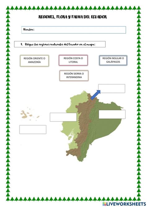 Ejercicio De El Ecuador Y Sus Regiones Naturales NBKomputer