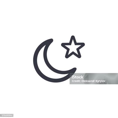 종교 이슬람 스타와 초승달 반달과 별 흰색 배경에 격리된 스톡 벡터 그림입니다 0명에 대한 스톡 벡터 아트 및 기타 이미지