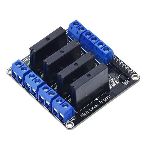 4 ช่อง 5v Dc รีเลย์โมดูล Solid State สูงต่ําระดับ Ssr Avr Dsp รีเลย์สําหรับ Arduino Shopee