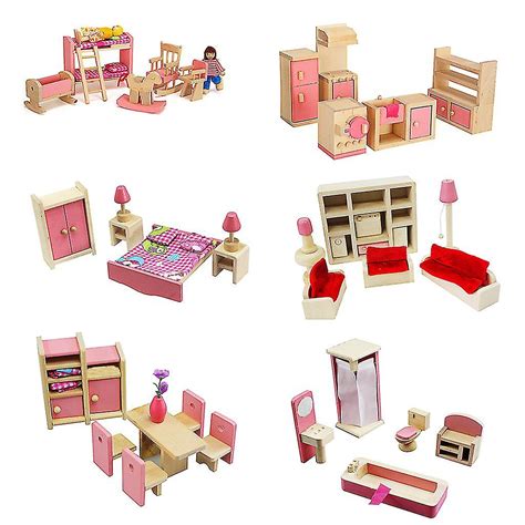 1 Set 1 12 Miniatuur Voor Poppenhuis Houten Meubels Kind Voor