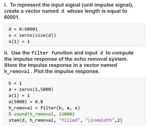 Task Echo Removal By Linear Filtering Impulse Chegg