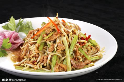 土芹炒肉丝摄影图 传统美食 餐饮美食 摄影图库 昵图网