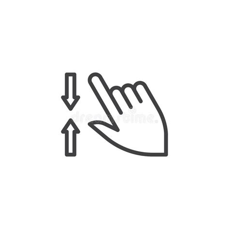 Swipe Up Line Icon Scrolling Arrow Sign Landing Page Scroll Gradient