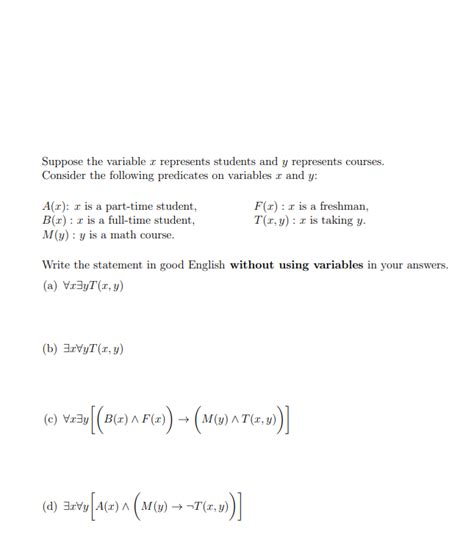 Solved Suppose The Variable R Represents Students And Y Chegg