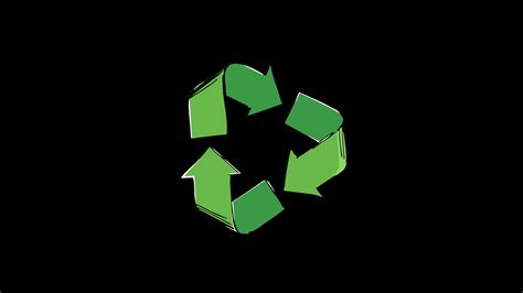 Recycling Sign In Engraving Drawing Style Isolated On White Background