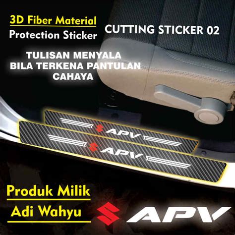 Sill Plate Carbon 3d Mobil Apv Sticker Karbon 3d Pelindung Bumper