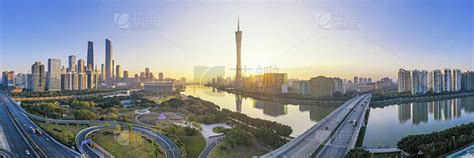 航拍中国广东省广州市珠江新城cbd