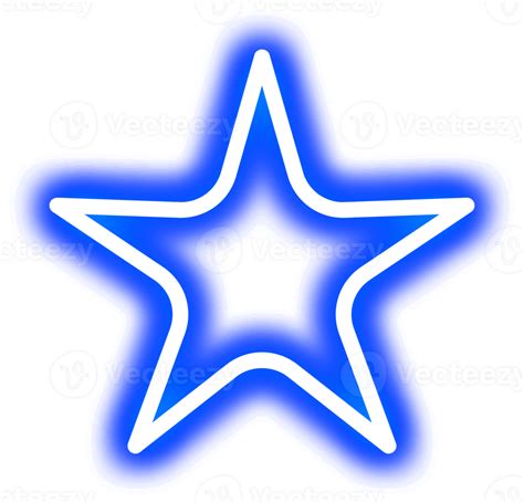 Space Glowing Neon Blue Star Png