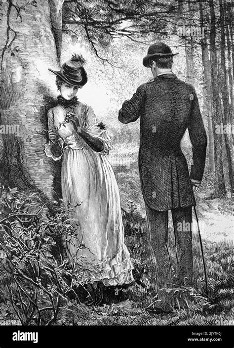 Illustration Depicting A Couple Courting Illustrated By Mary Ellen