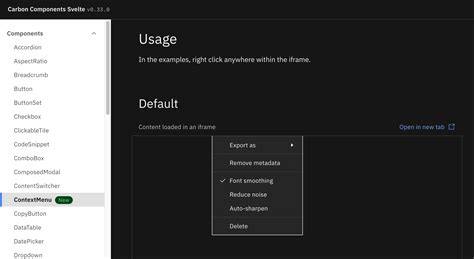 Contextmenu Demo In Docs Isnt Working · Issue 684 · Carbon Design