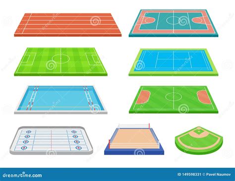 Sports Courts And Fields Cartoon Vector 13901617