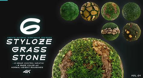 6 Material Stylize Grass And Stone Flippednormals