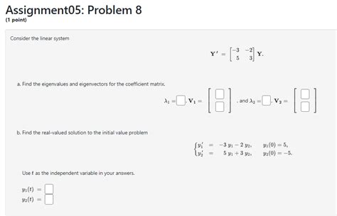 Solved Consider The Linear Systemy 3 253 Ya ﻿find The