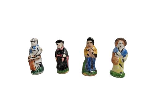 French Feves Christmas Nativity Set 25 Ceramic Miniature Figurines