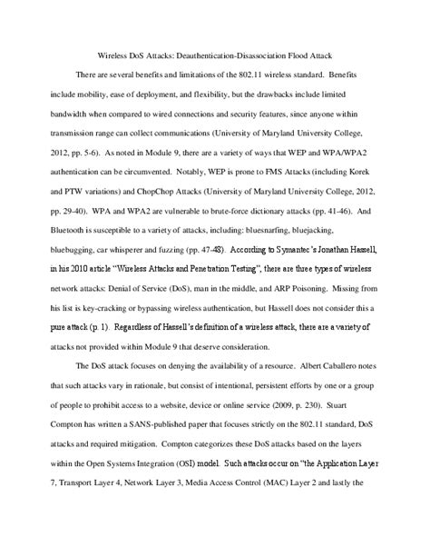 Doc Wireless Dos Attacks Deauthentication Disassociation Flood Attack