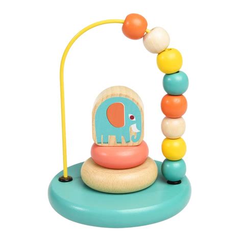 Rex London Wooden Toy Wild Wonders Mini Bead Loop And Stacker Bobangles
