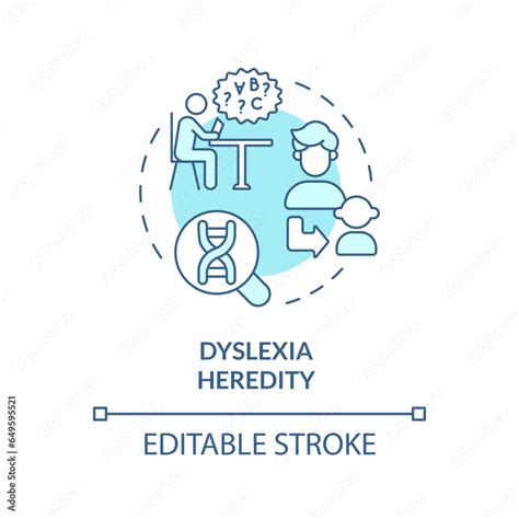 Vecteur Stock 2d Editable Blue Icon Dyslexia Heredity Concept Simple
