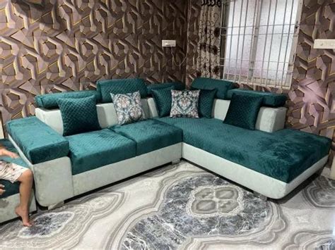 Seater Wooden L Shape Designer Sofa Set Without Lounger At Rs