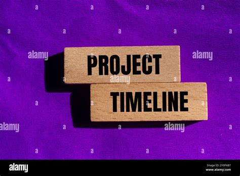Project Timeline Message Written On Wooden Blocks With Purple Background Conceptual Project