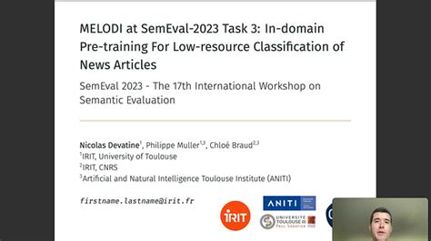 Underline MELODI At SemEval 2023 Task 3 In Domain Pre Training For Low Resource