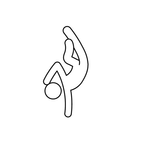 Line Man Tänzer Symbol Dance Stick Junge Pose Umriss Symbol