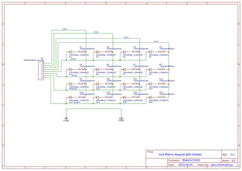 Matrix Keypad With Diodes 4x4 Share Project Pcbway