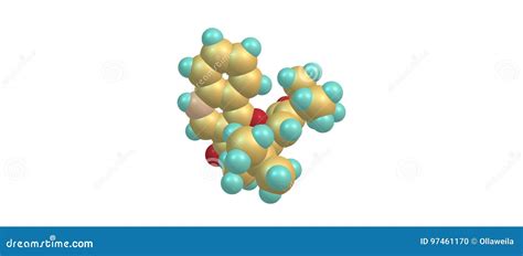 Ivacaftor Molecular Structure Isolated On White Royalty Free